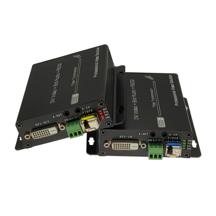 1080P DVI Fiber Optic Extender, 1Ch Bidirectional Stereo Audio + 1Ch ...