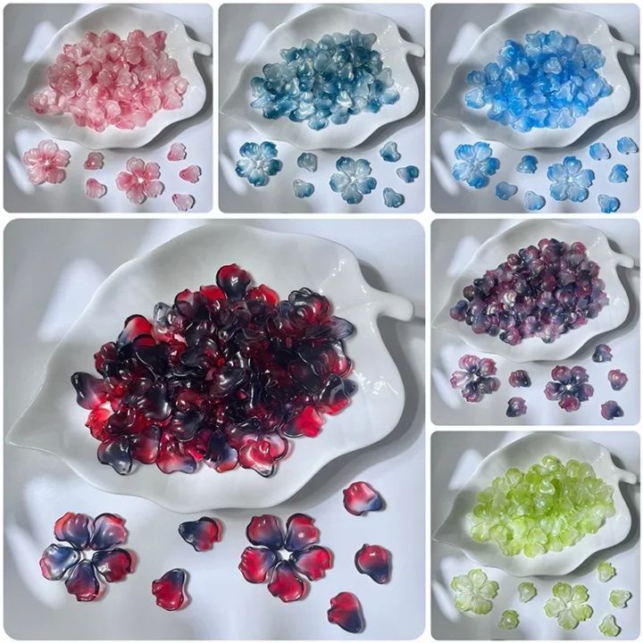 30Pcs 16*18mm,Glass, morning glory petals, perforated, scattered pearl ...