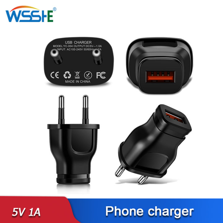 1 Port Mobile Phone Chargers 5V 1A USB Charger Mini Power Adapter Wall ...