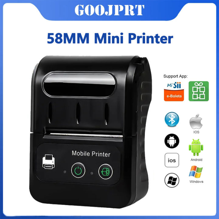 58mm Portable Mini Thermal Printer Receipt Ticket Printer Mobile Pocket Wireless Bluetooth Bill ...