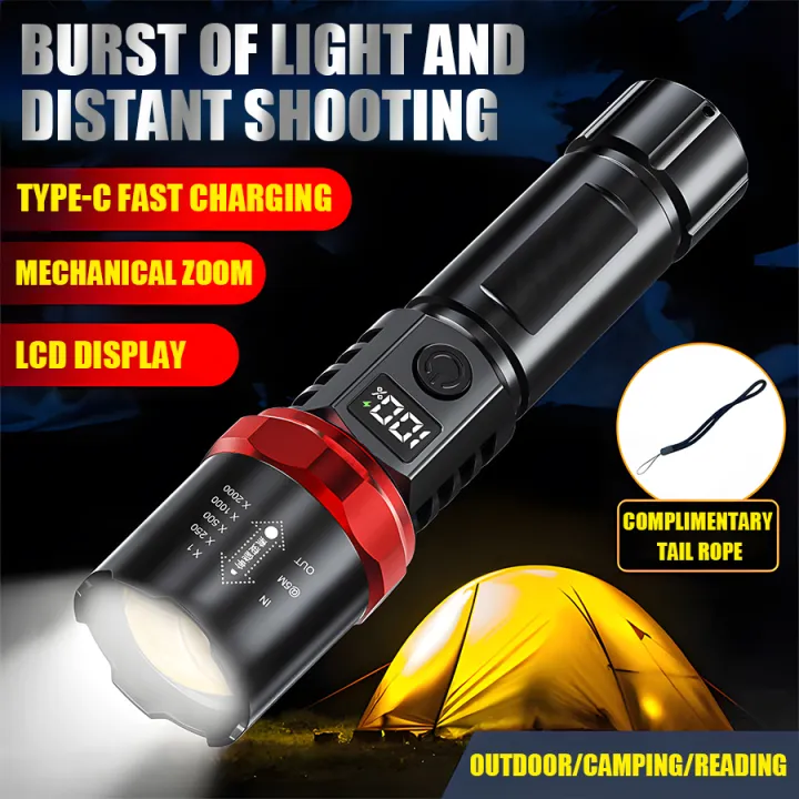 100000 Lumens Super Bright Long Range LED Flashlight Tactical ...