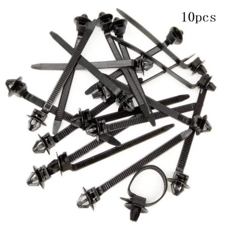 10/20PCS Black Nylon Car Cable Ties Push Mount Wire Harness Fastener ...