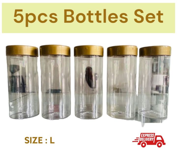 5 Pcs Visual Kitchen Spice Containers With Lid Seasoning 5 Pieces Set ...
