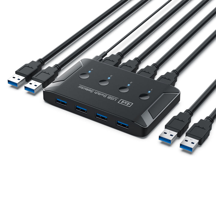 KVM Switch 4X4 USB 3.0 2.0 Switcher Selector Box 4 Port Sharing 4 ...
