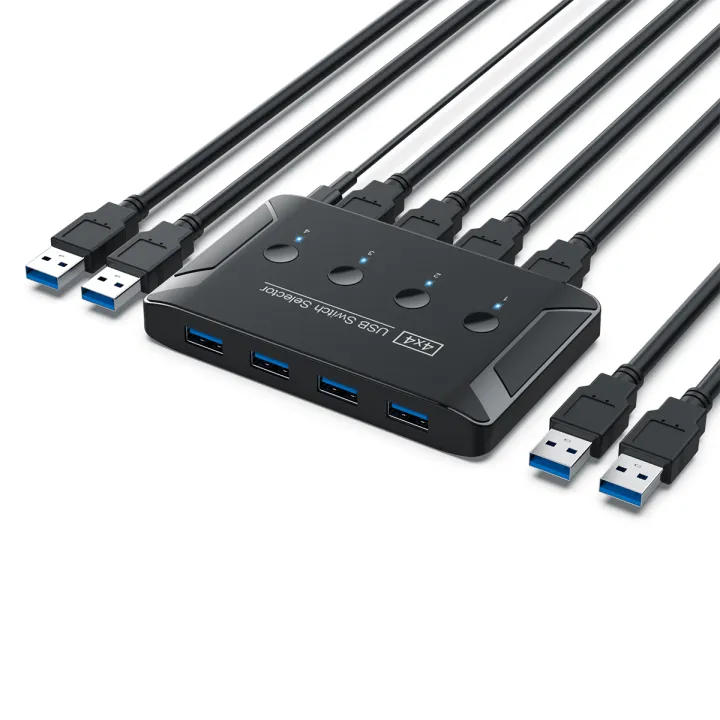 KVM Switch 4X4 USB 3.0 2.0 Switcher Selector Box 4 Port Sharing 4 ...