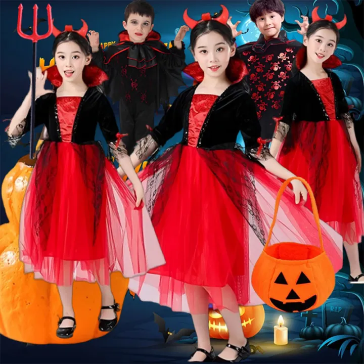 2025 Halloween Costume Vampire Party Frock Girls All Saint's Day ...