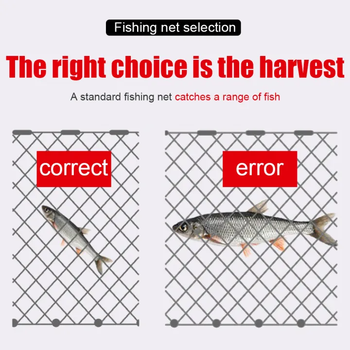Multi Size Fishing Net Trap Mesh Netting Fishnet Portable Nylon Hand ...
