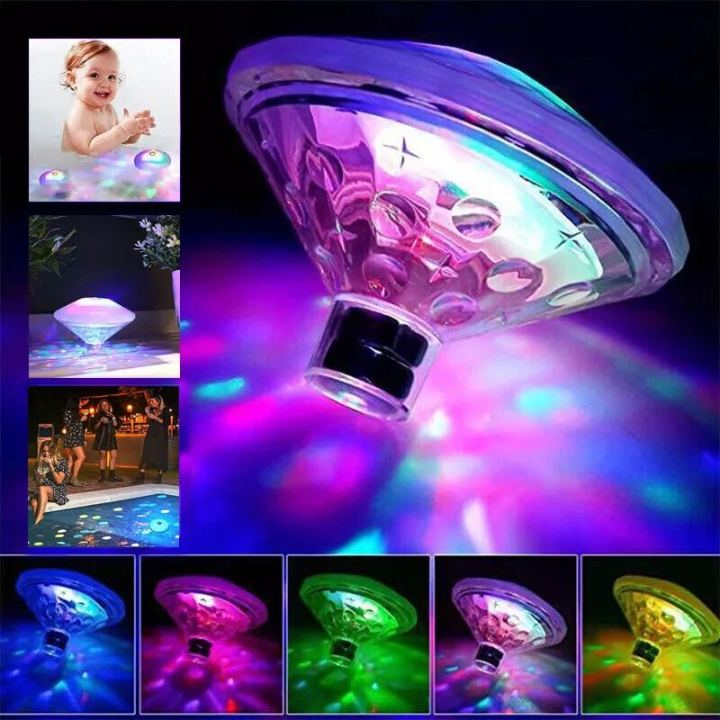 Floating Underwater Light RGB Submersible LED Disco Light Glow Show Swimming Pool Hot Tub Spa ...