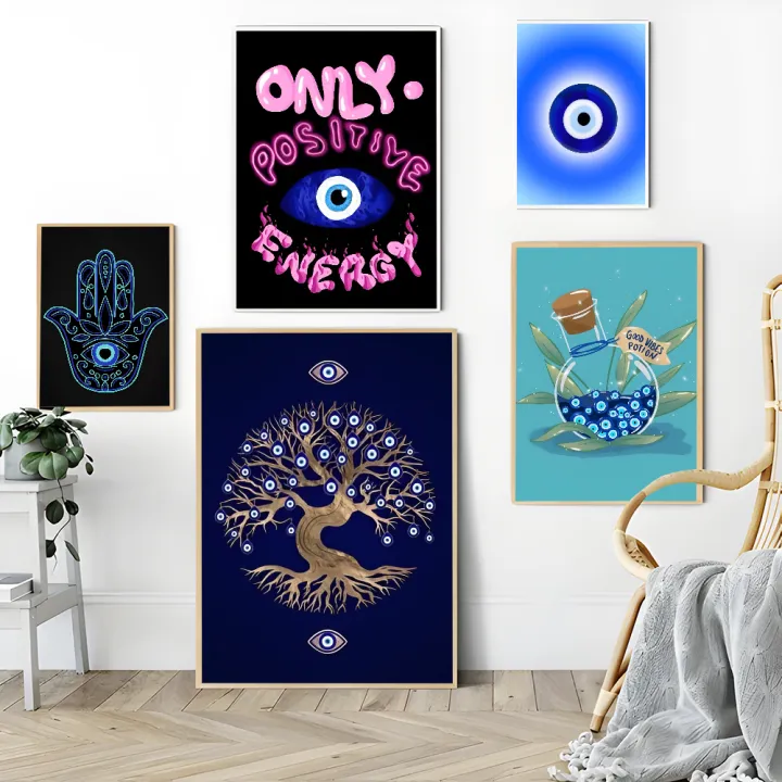 Evil Eye Abstract Art DIY Sticky Poster Whitepaper Prints Posters ...