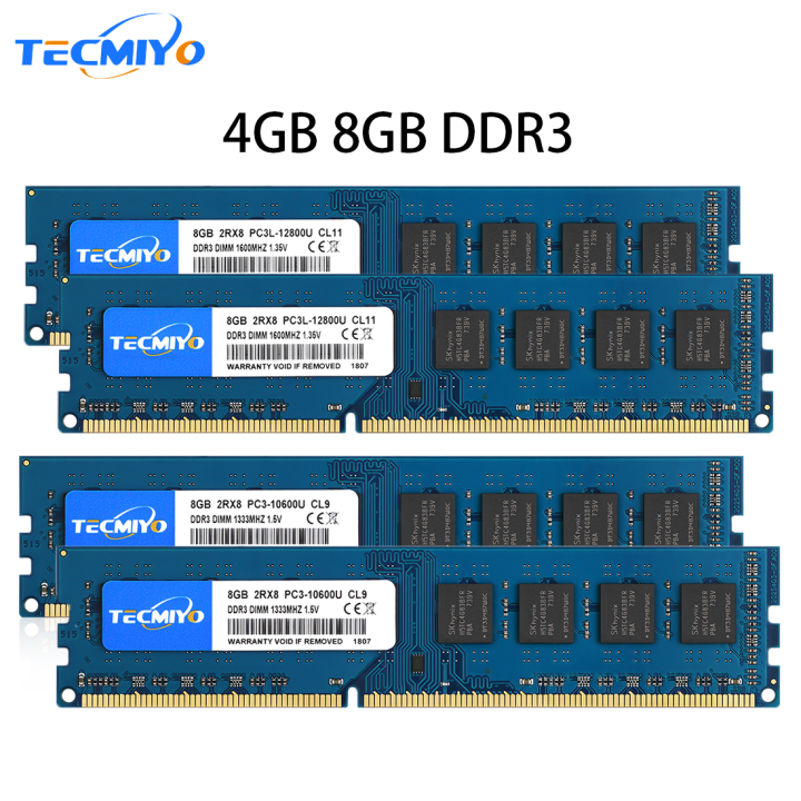 TECMIYO 4GB 8GB Desktop Memoria Ram DDR3 DDR3L 1600MHz 1333MHz PC3-12800U PC3-10600 DIMM 1.5V 1 ...