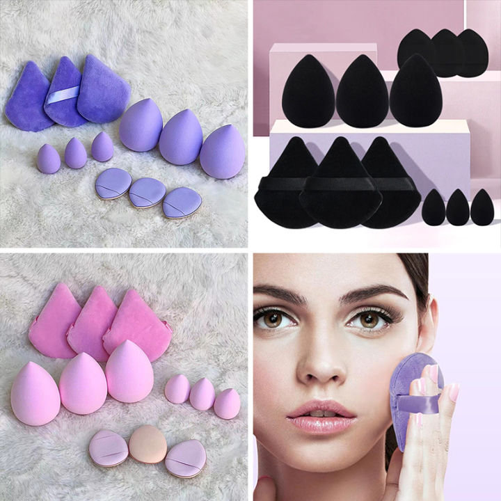 12-Piece All-Purpose Makeup Sponge Set, Made of 3 Loose Powder Puffs, 3 ...