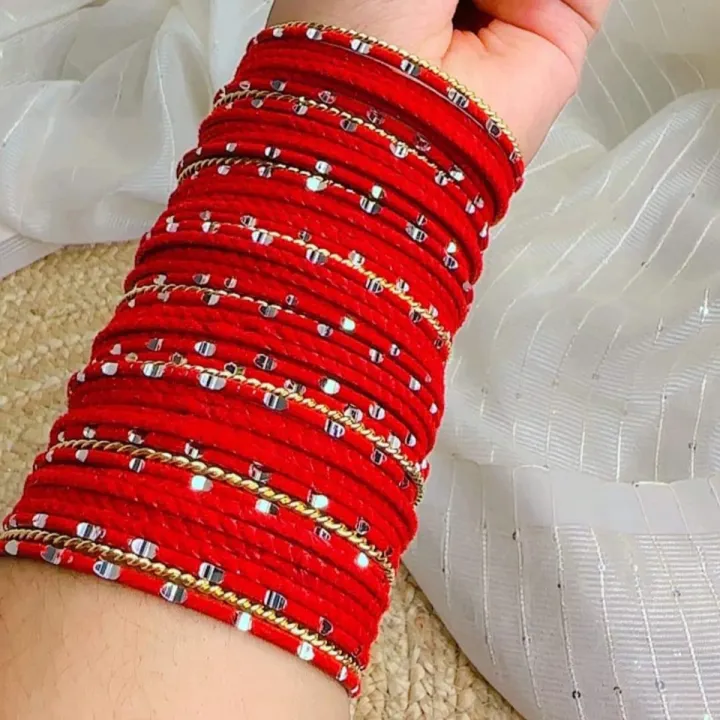 Elegant Velvet Bangles Set - 52 Pieces - A Royal Touch to Your Attire ...