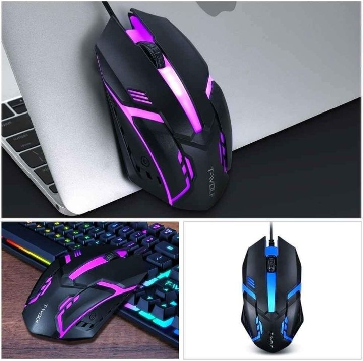 T-Wolf V1 RGB Breathing Light Gaming Mouse | Daraz.lk
