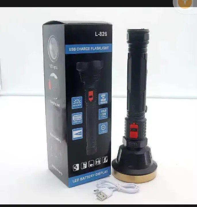 လက်နှိပ် ဓါတ်မီး #USB အားသွင်း‌ေပါက်ပါ လက်နှိပ်ဓါတ်မီး # Battery level ...