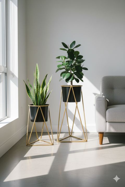 Planters - Planters Pot - Planters Pots flower stand - 2 Metal Plant ...