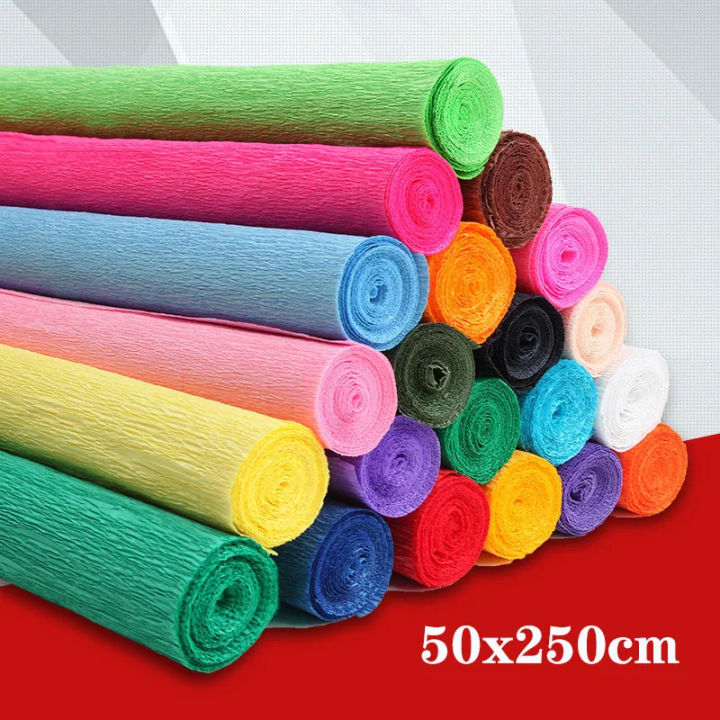 50x250cm Colored Crepe Paper Roll Origami Crinkled Crepe Paper Craft ...