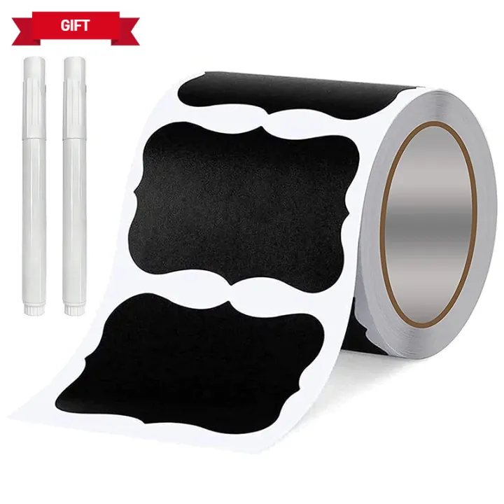 1 Roll 120PCS Black Waterproof Reusable Label Stickers With White Pen ...