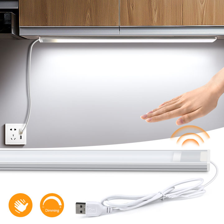 LED USB Hand Sweep Sensor Ultra Thin Bar Lights 30/40/50cm Room Kitchen ...