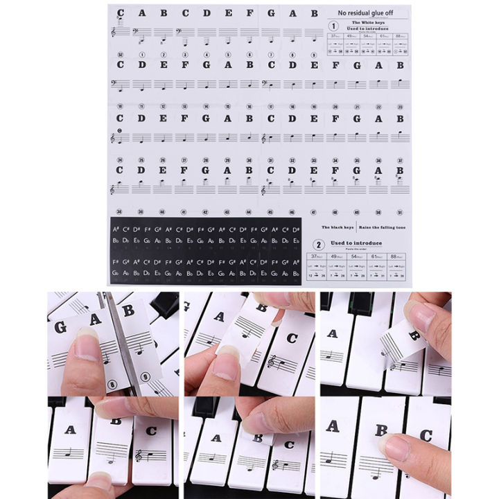 54 61 88 Keys Electronic Piano Keyboard Sound Name Stickers Key Sticker ...