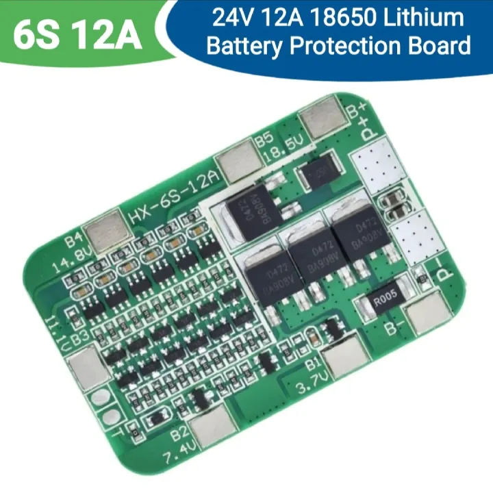 6S 12A 24V PCB BMS Protection Board For 6 Pack 18650 Li-ion Lithium ...