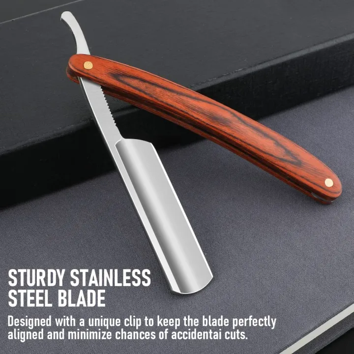 Premium Stainless Steel Straight Edge Barber Razor: Sharp, Folding ...