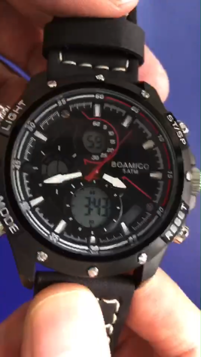 BOAMIGO New Men Digital Analog Quartz Chronograph Rubber Strap ...