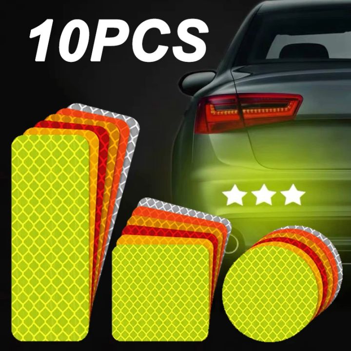 10Pcs Colorful Car Bumper Reflective Stickers Night Driving Safety ...