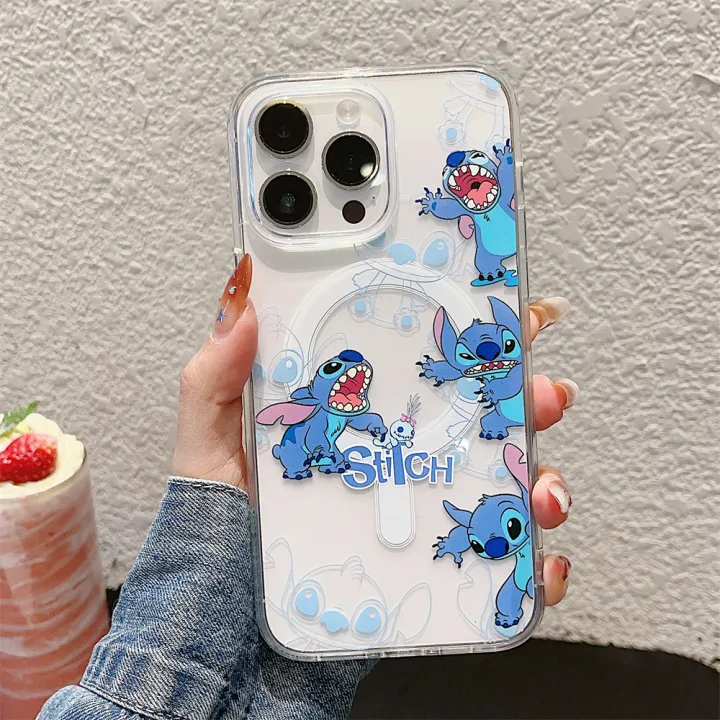 Funny Stitch Clear Magsafe Phone Case For iPhone 13 14 15 16 Pro Max ...