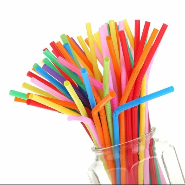 Straws Flexible Juice Pipe- 100 pcs | Daraz.com.bd