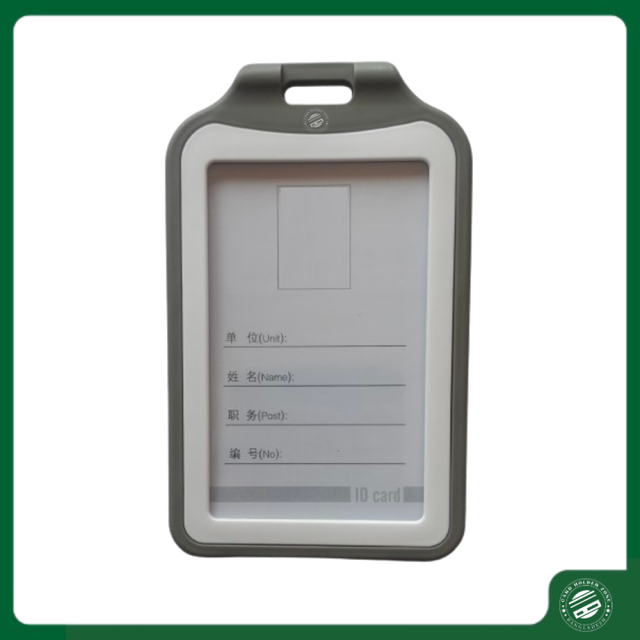 Double Side Visible ID Card Holder - 1 Piece - Grey | Daraz.com.bd