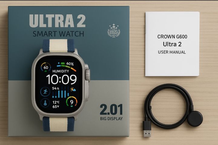 Crown G600 Ultra 2 Smart Watch – Premium 2.01” HD Display | Fitness ...