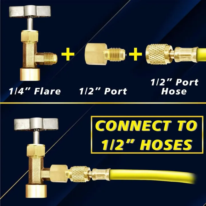R134A refrigerant valve with tap, self-sealing and puncture functions ...
