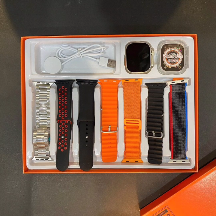 7 in 1 Smart Watch with Metal Chain | 7 Straps Smartwatch Ultra watch 8 ...