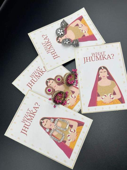 jhumka cards / mehndi mayon dholki favour cards / wedding favour cards ...