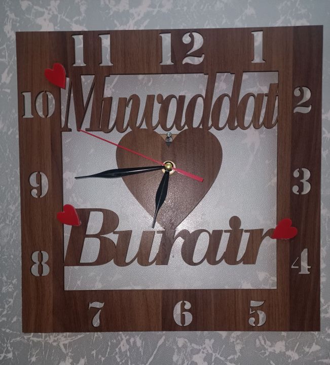 customized name clock/ Couple name wall clock | Daraz.pk