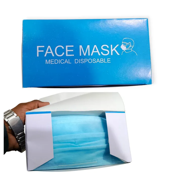 Blue 3-Ply Disposable Face Mask – Soft, Breathable & Comfortable ...