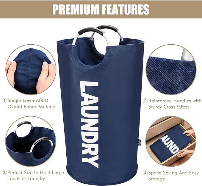 Maxsilan 90L Large Laundry Basket Freestanding Tall Clothes Hamper ...