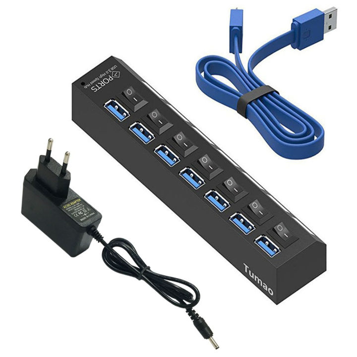 Multi Ports USB HUB 3.0 4/7 Ports Portable Super Speed 5Gbps Multiple ...