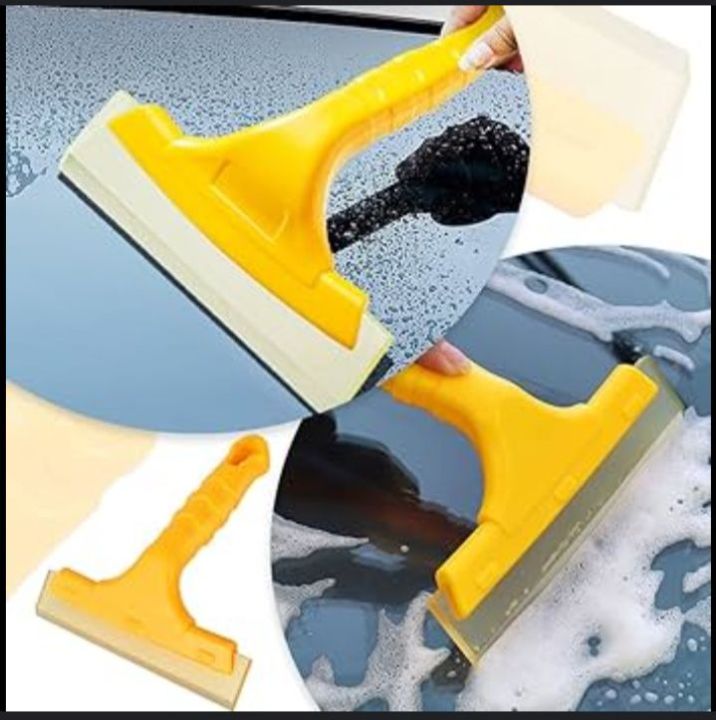 Shower Squeegee with Non-Slip Handle, Streak-Free Hand Squeegee Cleaner ...