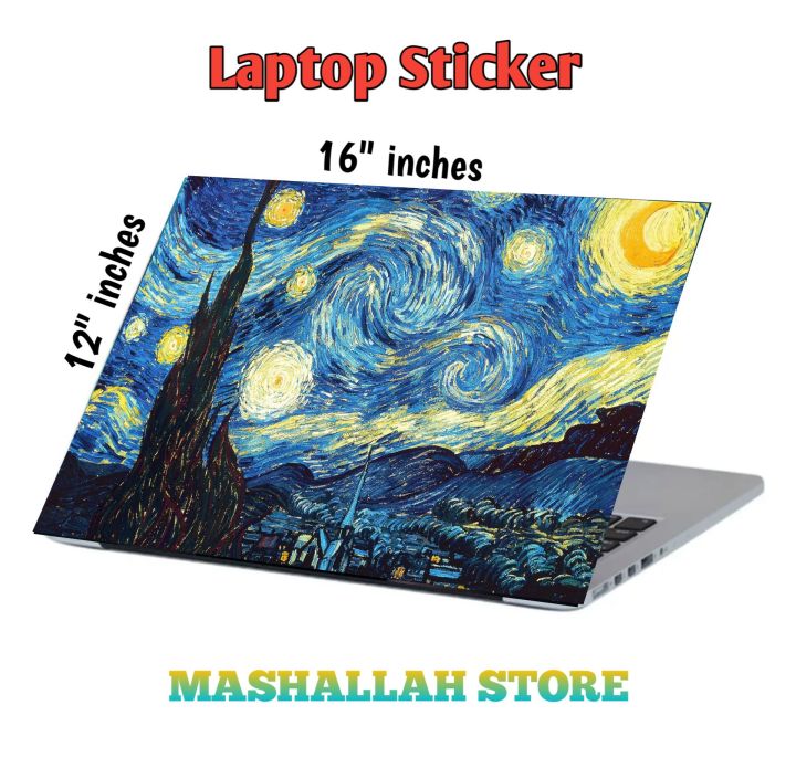 Starry Night Laptop Sticker Laptop & Laptop Skin for laptop Back Side ...