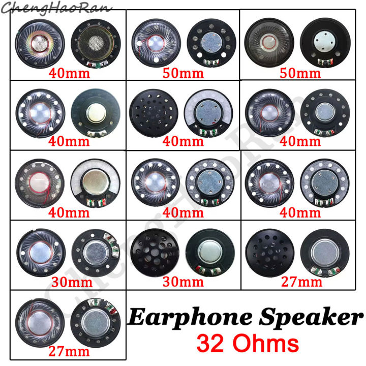 1Pc 27mm 30mm 40mm 50mm Headphone Speaker Driver Hifi Bluetooth Black ...