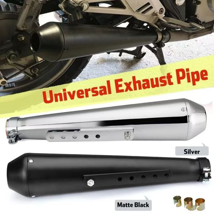 Universal Motorcycle Exhaust Muffler Retro Vintage Classic ...