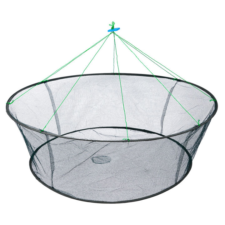 80CM Loose Mouth Folding Drop Fishing Net Shrimp Catcher Tank Casting ...