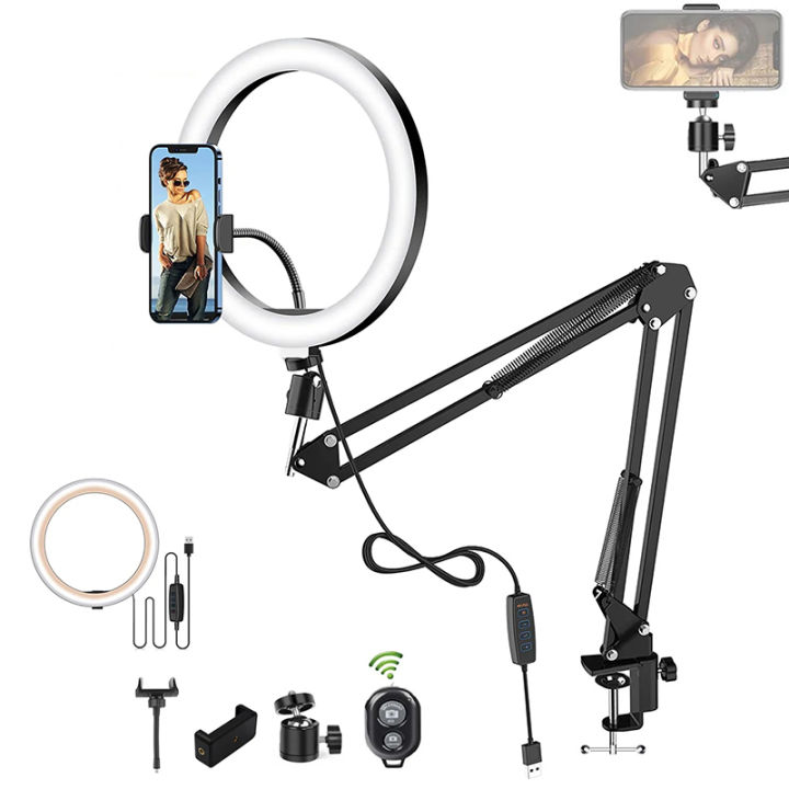 10inch LED Selfie Ring Light Phone Photography Lamp Support Tripod ...