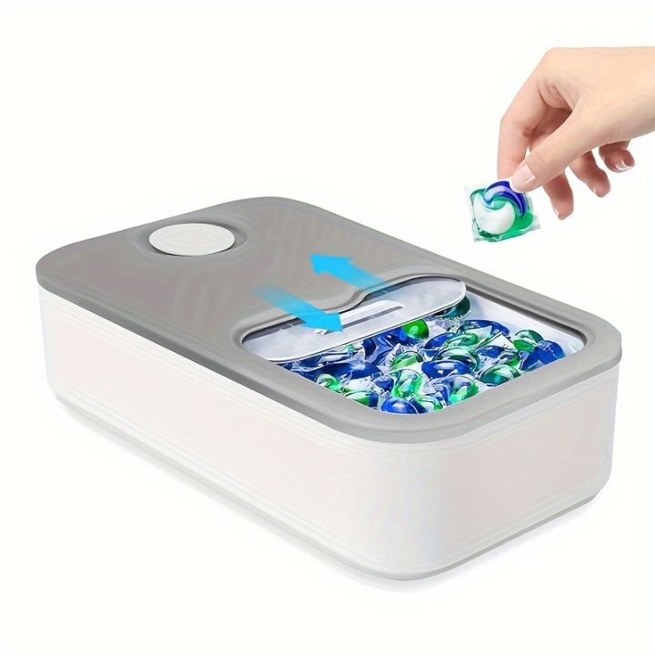 Laundry Pod Container with Sliding Lid, Holds Up to 150 Laundry Pods ...