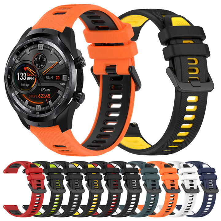 Sport Silicone Strap For TicWatch Pro 3 Ultra GPS LTE Bracelet ...