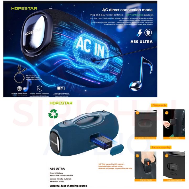 Hopestar A80 Ultra 650W Power AC/DC Support Outdoor Boombox Speakers ...