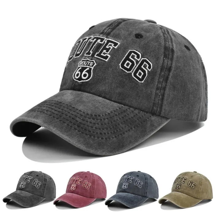 ROUTE 66 Embroidered baseball cap Trend baseball hat Cowboy hat visor ...