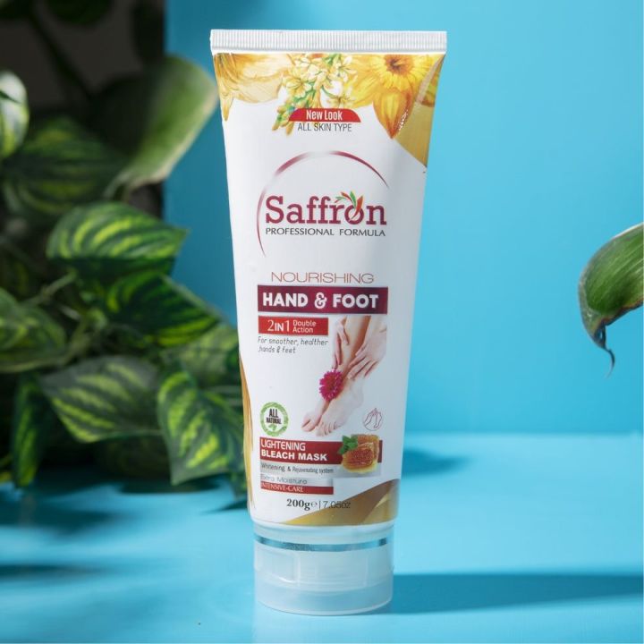 Saffron 2in1 Hand And Foot Bleach Mask -200G | Daraz.pk