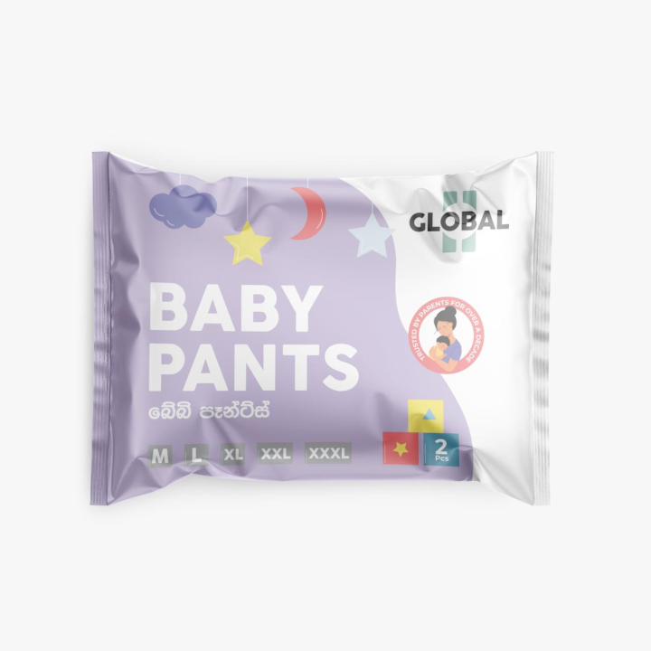 Global Diaper Baby Pants 2 PCs (2 Size variationss of Medium and Large ...